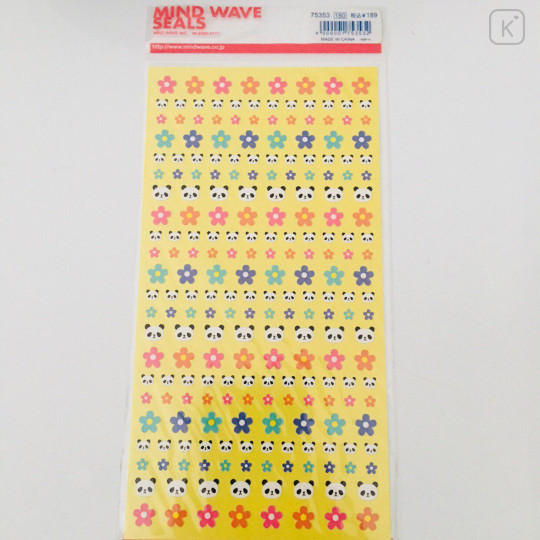 Japan Mind Wave Seals Mini Stickers - Panda & Flower | Kawaii Limited