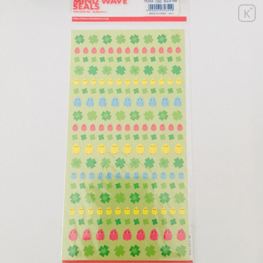 Japan Mind Wave Seals Mini Stickers - Chick & Lucky Clover | Kawaii Limited