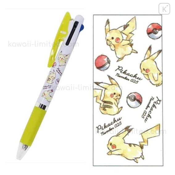 Japan Pokemon Jetstream 3 Color Multi Ballpoint Pen - Pikachu Yellow ...