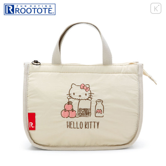 Japan Sanrio Rootote Mini Cold Tote Bag - Hello Kitty : Beige | Kawaii Limited