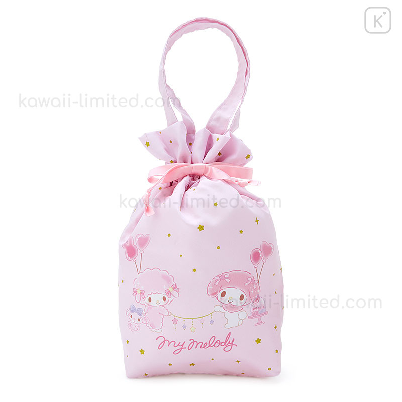 Japan Sanrio Original Drawstring Bag - My Melody & My Sweet Piano : Glittering Gold Stars ...