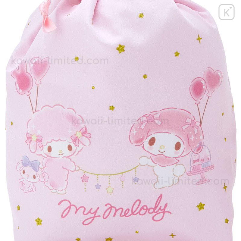 Japan Sanrio Original Drawstring Bag - My Melody & My Sweet Piano : Glittering Gold Stars ...