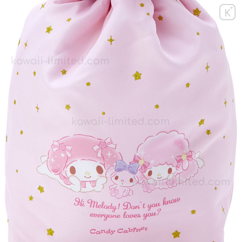 Japan Sanrio Original Drawstring Bag - My Melody & My Sweet Piano : Glittering Gold Stars ...