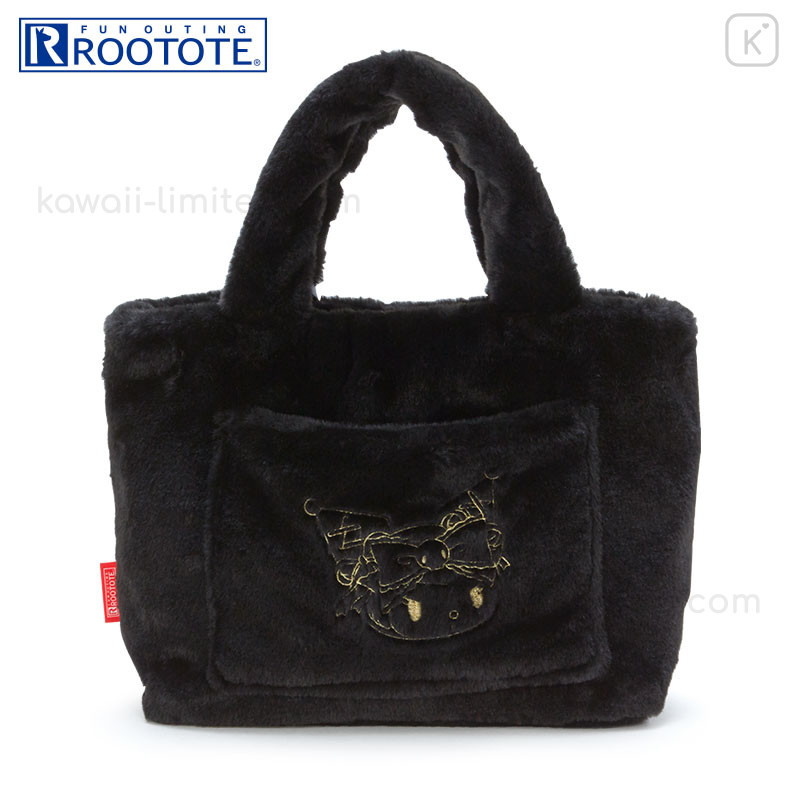 Japan Sanrio Rootote Fluffy Tote Bag - Kuromi | Kawaii Limited