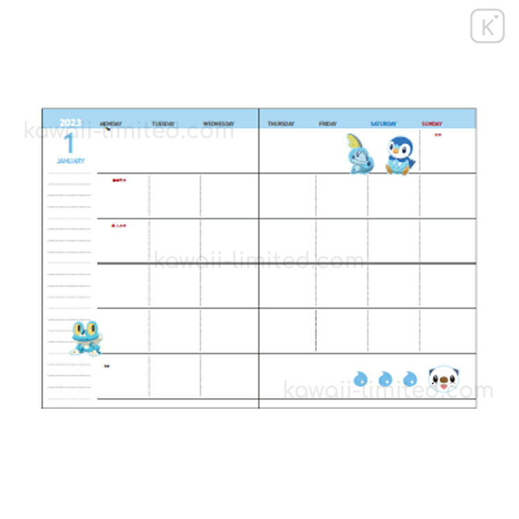 Japan Pokemon A6 Schedule Book - Pikachu 2023 | Kawaii Limited
