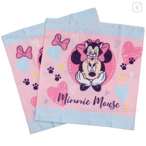 Japan Disney Wash Towel 2pcs Set - Minnie Mouse : Pluto | Kawaii Limited