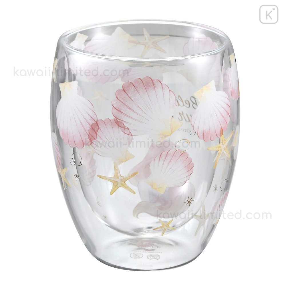 Japan Disney Round Glass Heat Resistant Double Wall - Ariel | Kawaii ...