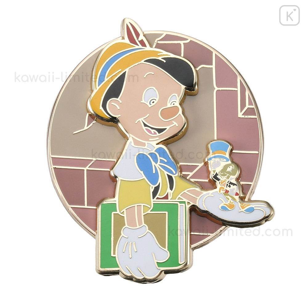 Japan Disney Pin Badge - Pinocchio & Jiminy Cricket | Kawaii Limited Japan Disney Pin Badge - Pinocchio & Jiminy Cricket | Kawaii Limited