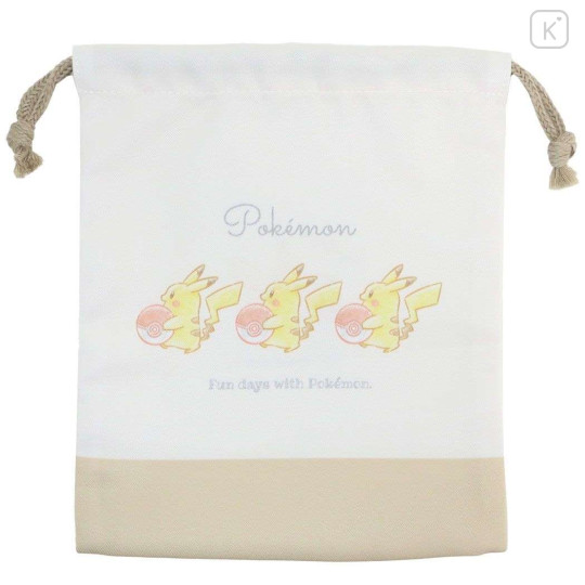 Japan Pokemon Drawstring Bag (S) - Pikachu : Fun Day | Kawaii Limited