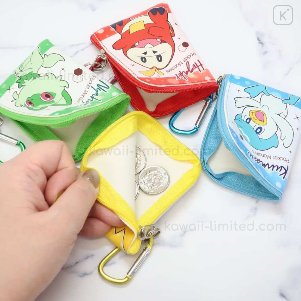 Japan Pokemon Mini Pouch with Carabiner - Pikachu : Smile | Kawaii Limited