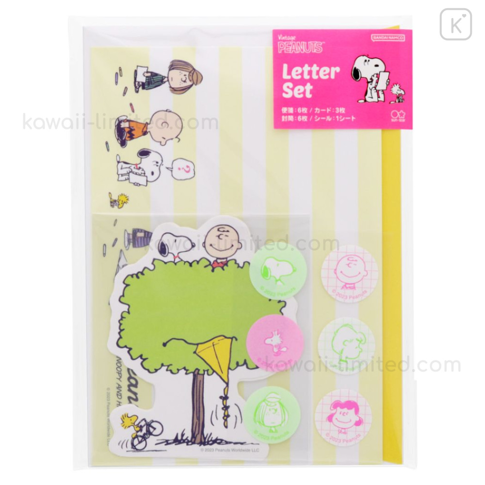 Japan Peanuts Mini Letter Set - Snoopy : Friends Yellow | Kawaii Limited