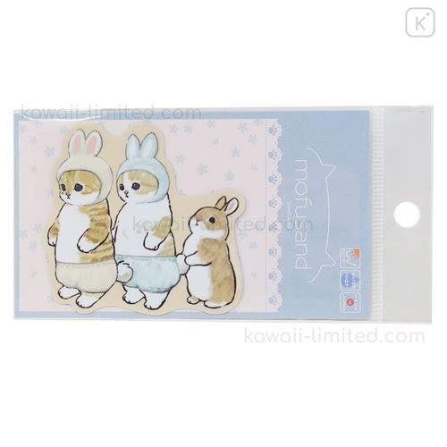 Japan Mofusand Vinyl Sticker - Cat : Rabbit Line Up | Kawaii Limited