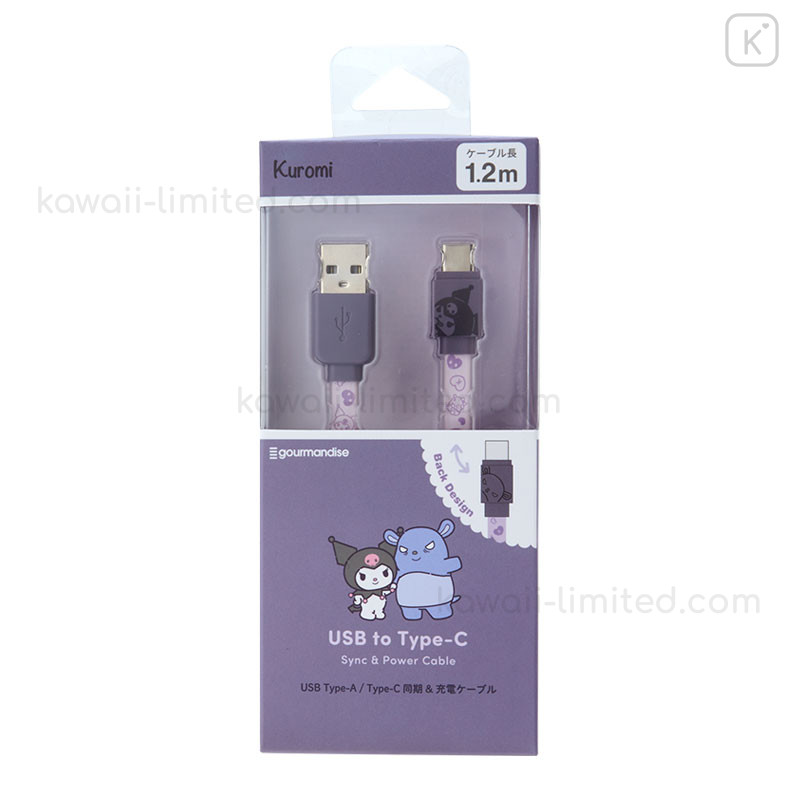 Japan Sanrio Usb To Type C Sync Power Cable Kuromi Kawaii Limited