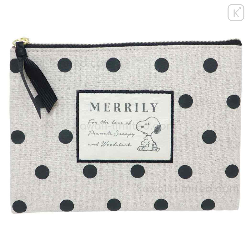 Japan Peanuts Flat Pouch - Snoopy : Merrily Dots | Kawaii Limited