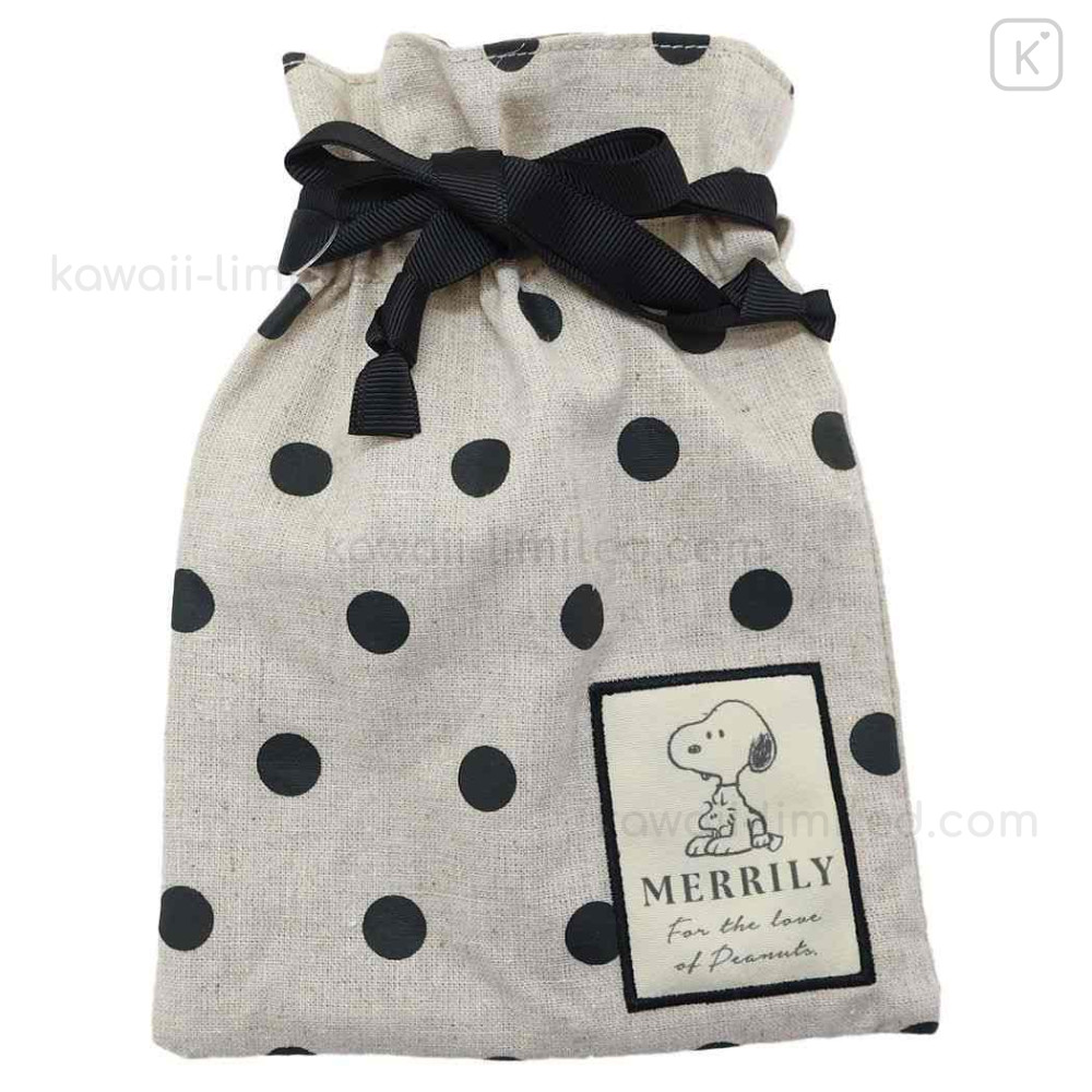 Japan Peanuts Drawstring Bag - Snoopy : Merrily Dots | Kawaii Limited
