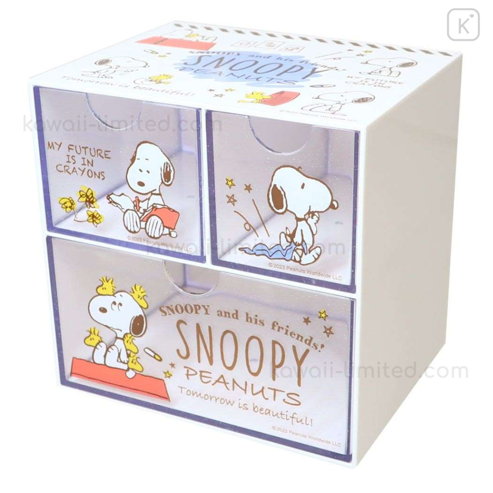 Japan Peanuts Chest Drawer - Snoopy & Woodstock / White | Kawaii Limited