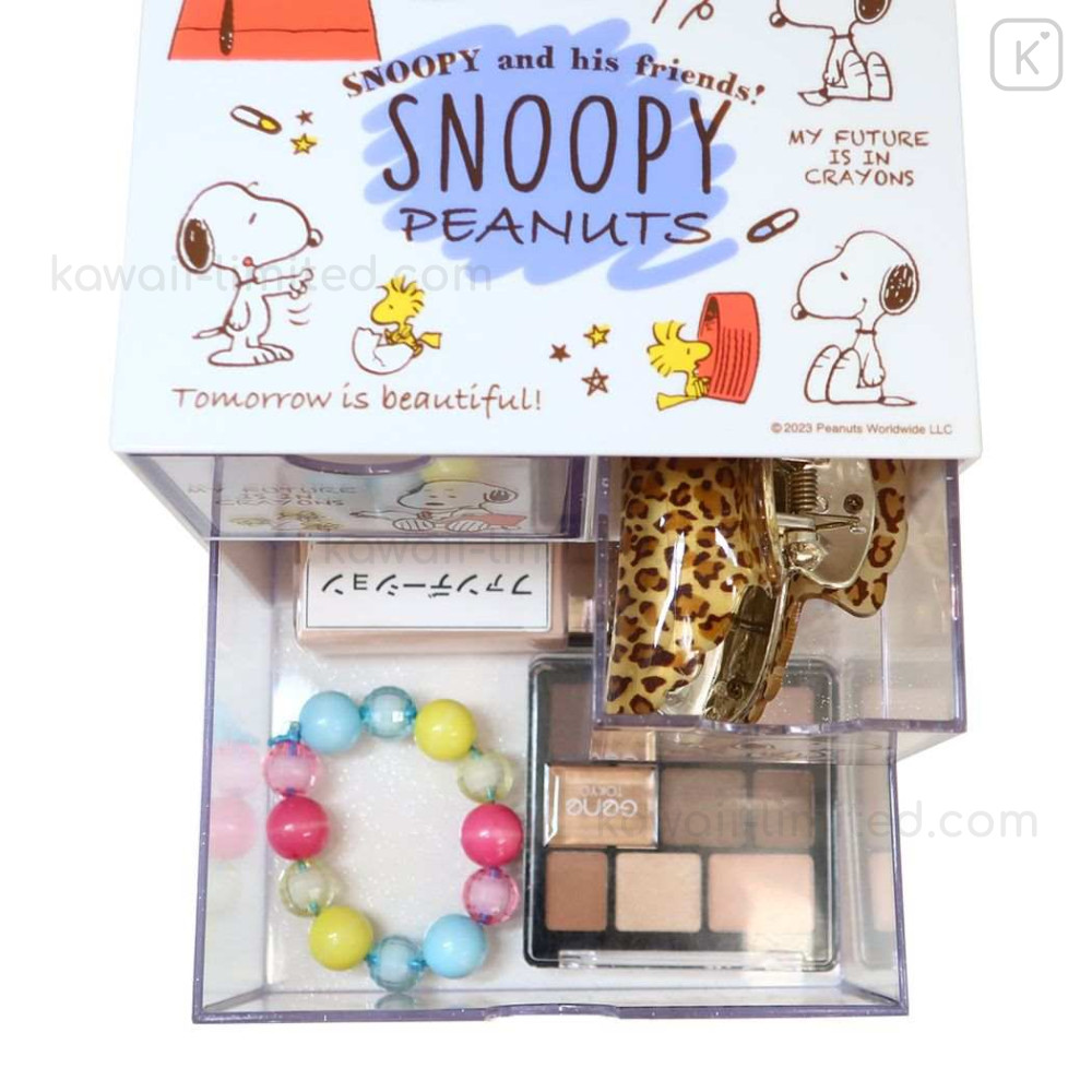 Japan Peanuts Chest Drawer - Snoopy & Woodstock / White | Kawaii Limited