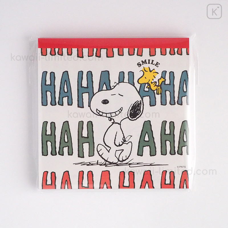 Japan Peanuts Square Memo - Snoopy & Woodstock : Hahaha | Kawaii Limited