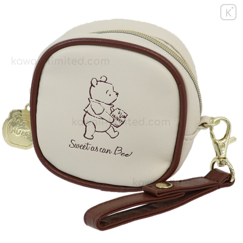 Japan Disney Mini Square Pouch - Pooh : Beige | Kawaii Limited