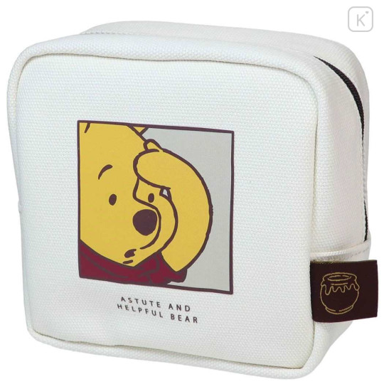 Japan Disney Square Pouch - Pooh : White | Kawaii Limited