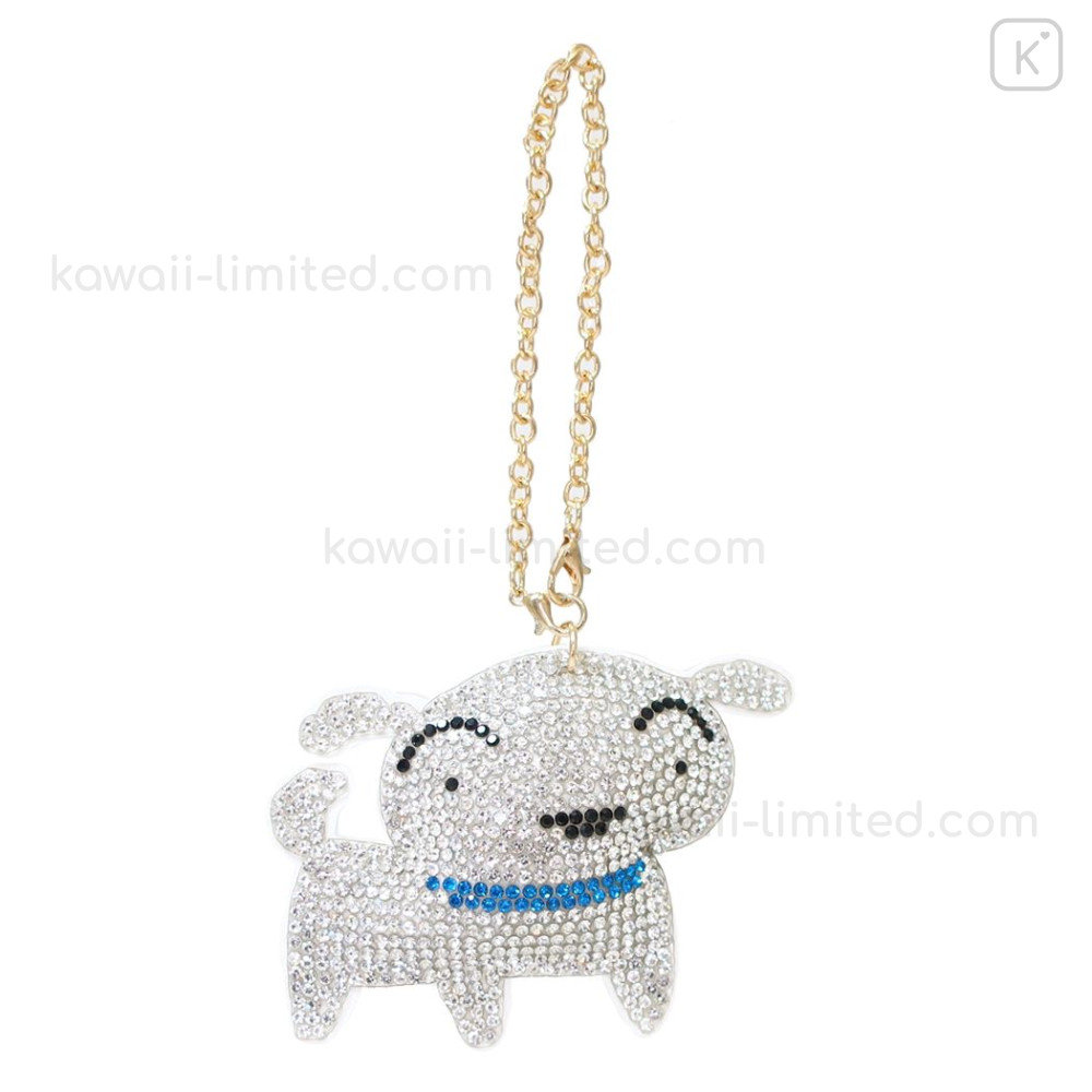 Japan Crayon Shinchan Potetan Rhinestone Mascot Keychain - Shiro | Kawaii Limited