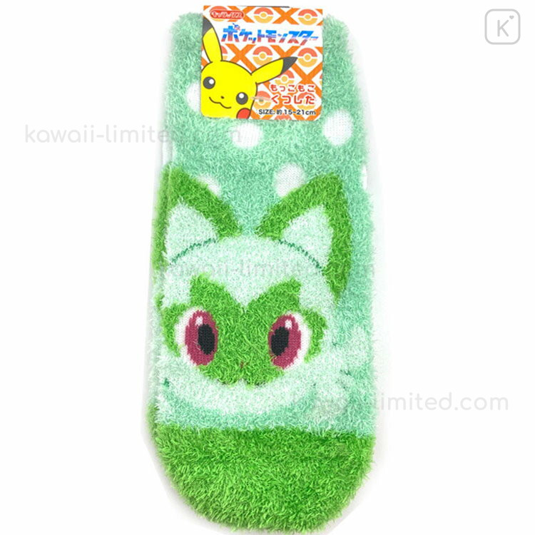 Japan Pokemon Fluffy Junior Socks - Sprigatito : Nyaoha | Kawaii Limited