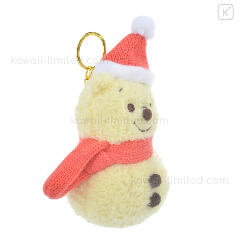 Japan Disney Store Fluffy Plush Keychain - Pooh/ Christmas Snowman ...