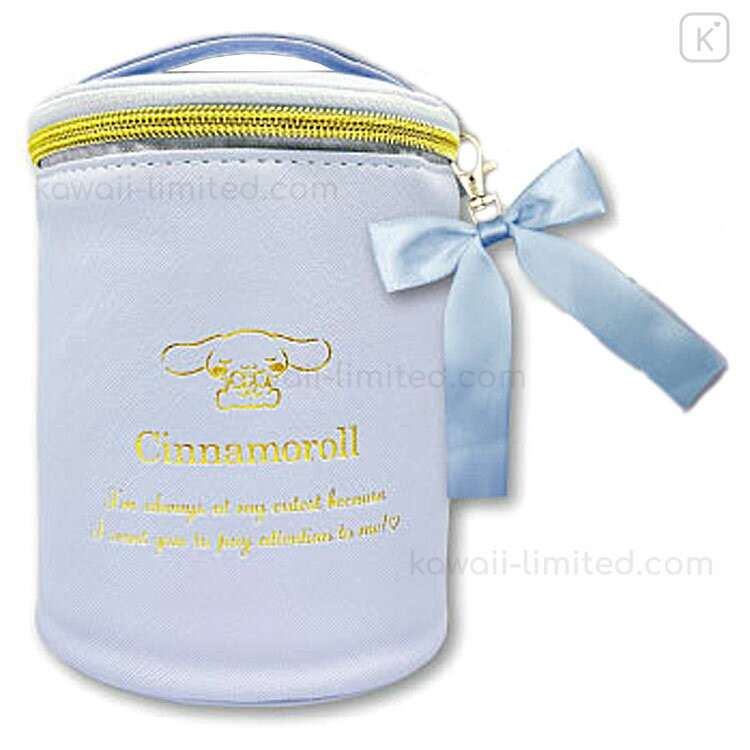 Japan Sanrio Mini Vanity Pouch - Cinnamoroll : Blue & Gold Ribbon | Kawaii Limited
