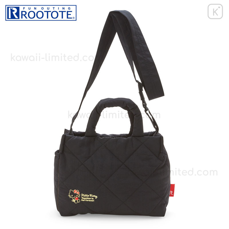 Japan Sanrio Rootote Deli Quilt Bag - Hello Kitty : Black | Kawaii Limited