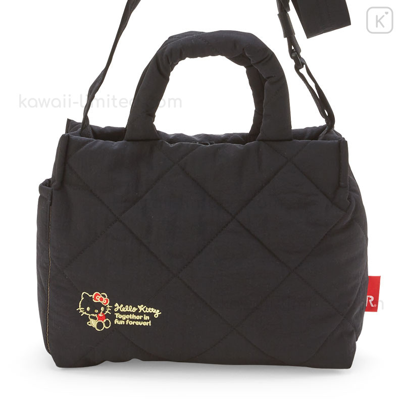 Japan Sanrio Rootote Deli Quilt Bag - Hello Kitty : Black | Kawaii Limited