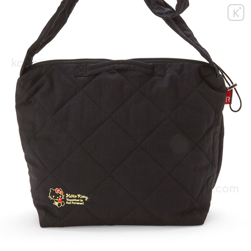 Japan Sanrio Rootote Medium Quilt Bag - Hello Kitty : Black | Kawaii Limited