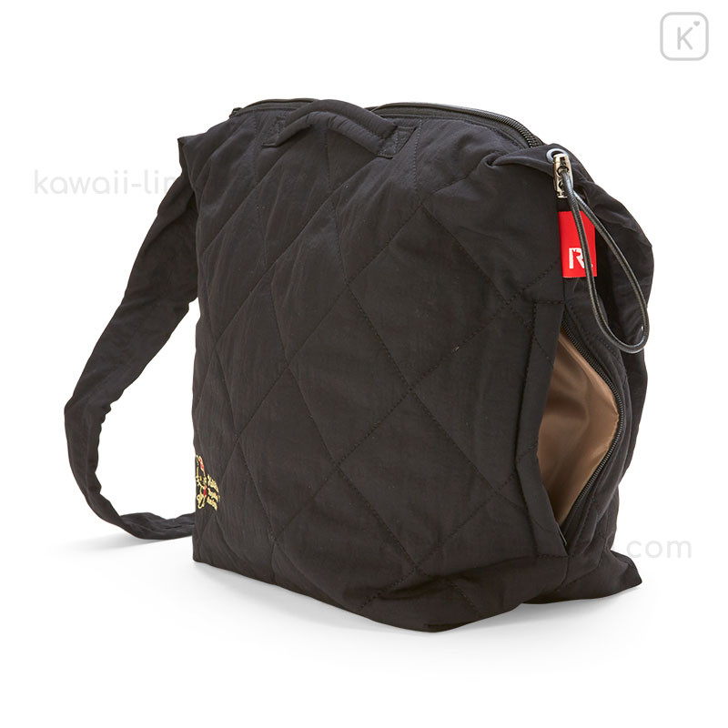 Japan Sanrio Rootote Medium Quilt Bag - Hello Kitty / Black | Kawaii Limited