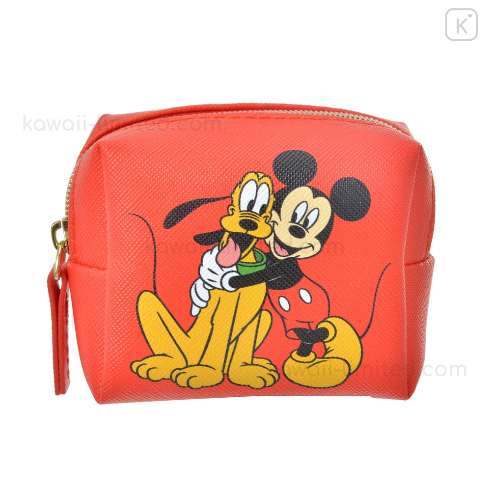 Japan Disney Store Mini Pouch - Mickey & Pluto / Red | Kawaii Limited