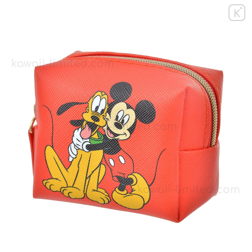 Japan Disney Store Mini Pouch - Mickey & Pluto / Red | Kawaii Limited