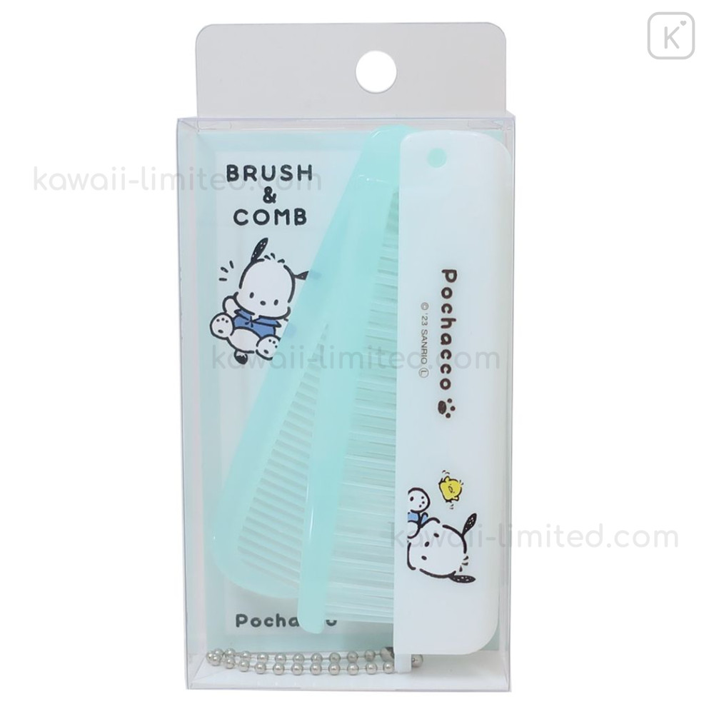 Japan Sanrio Folding Compact Comb & Brush - Pochacco | Kawaii Limited