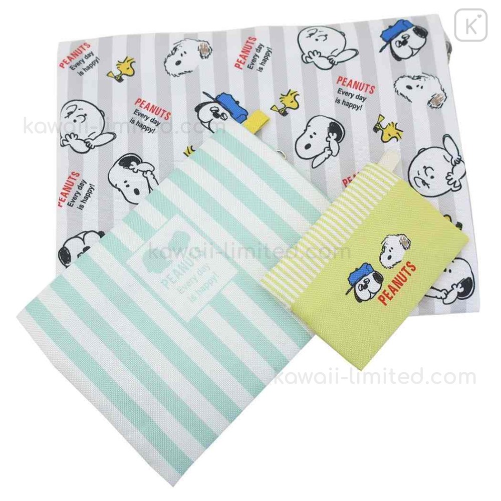 Japan Peanuts Flat Pouch Set - Snoopy / Happy Everyday | Kawaii Limited