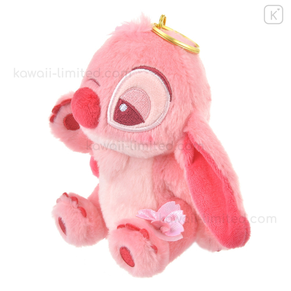 Japan Disney Store Fluffy Plush Keychain - Stitch : Sakura Series ...