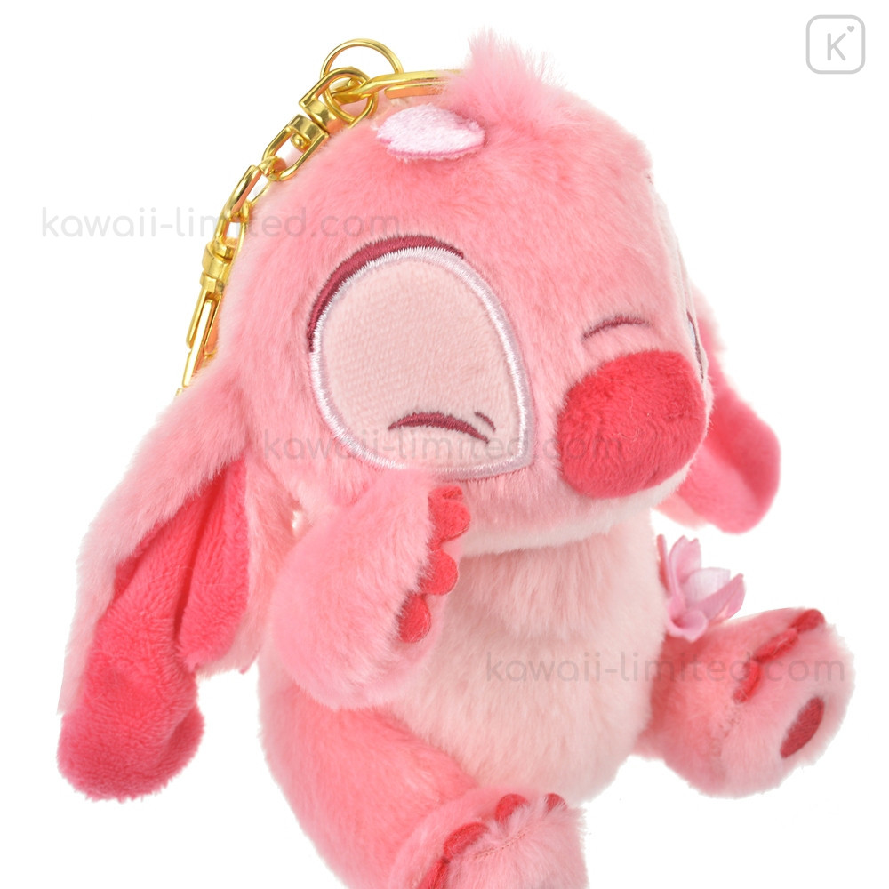 Japan Disney Store Fluffy Plush Keychain - Stitch : Sakura Series ...