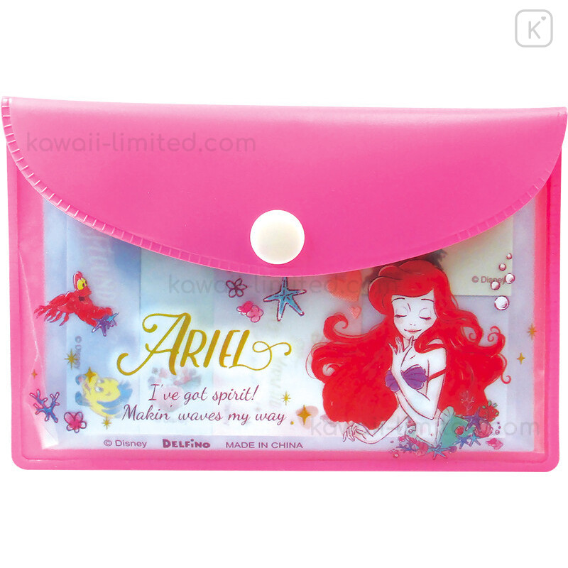Japan Disney Sticky Notes & Folder Set - Little Mermaid Ariel | Kawaii ...