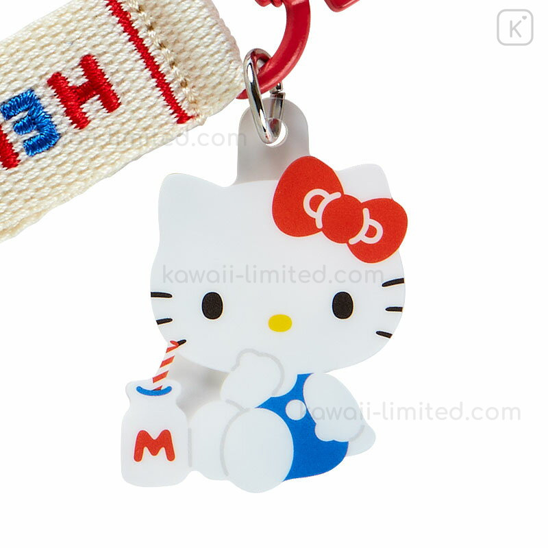 Japan Sanrio Original Logo Embroidered Tag Key Holder - Hello Kitty ...