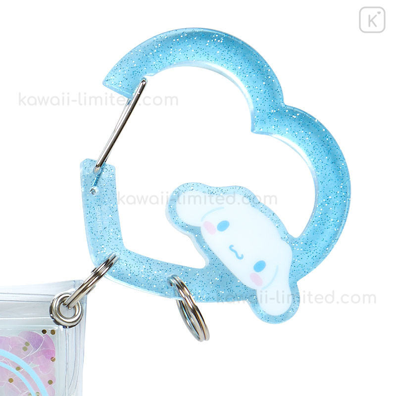 Japan Sanrio Original Clear Pouch with Carabiner - Cinnamoroll : Colorful Heart | Kawaii Limited