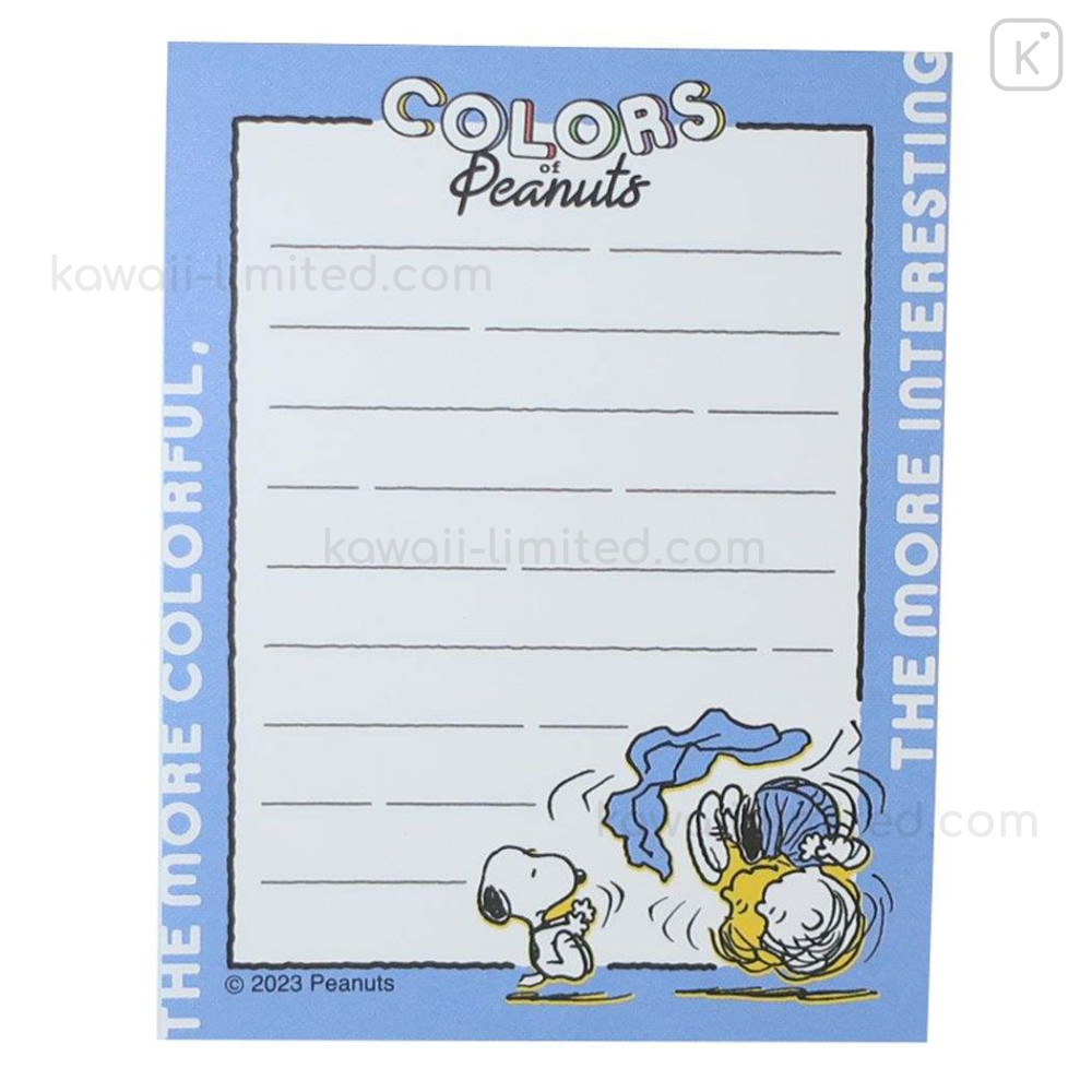 Japan Peanuts Mini Notepad - Snoopy & Charlie : Blue | Kawaii Limited