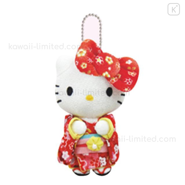Japan Sanrio Mascot Holder - Hello Kitty : Sakura Kimono Red | Kawaii ...