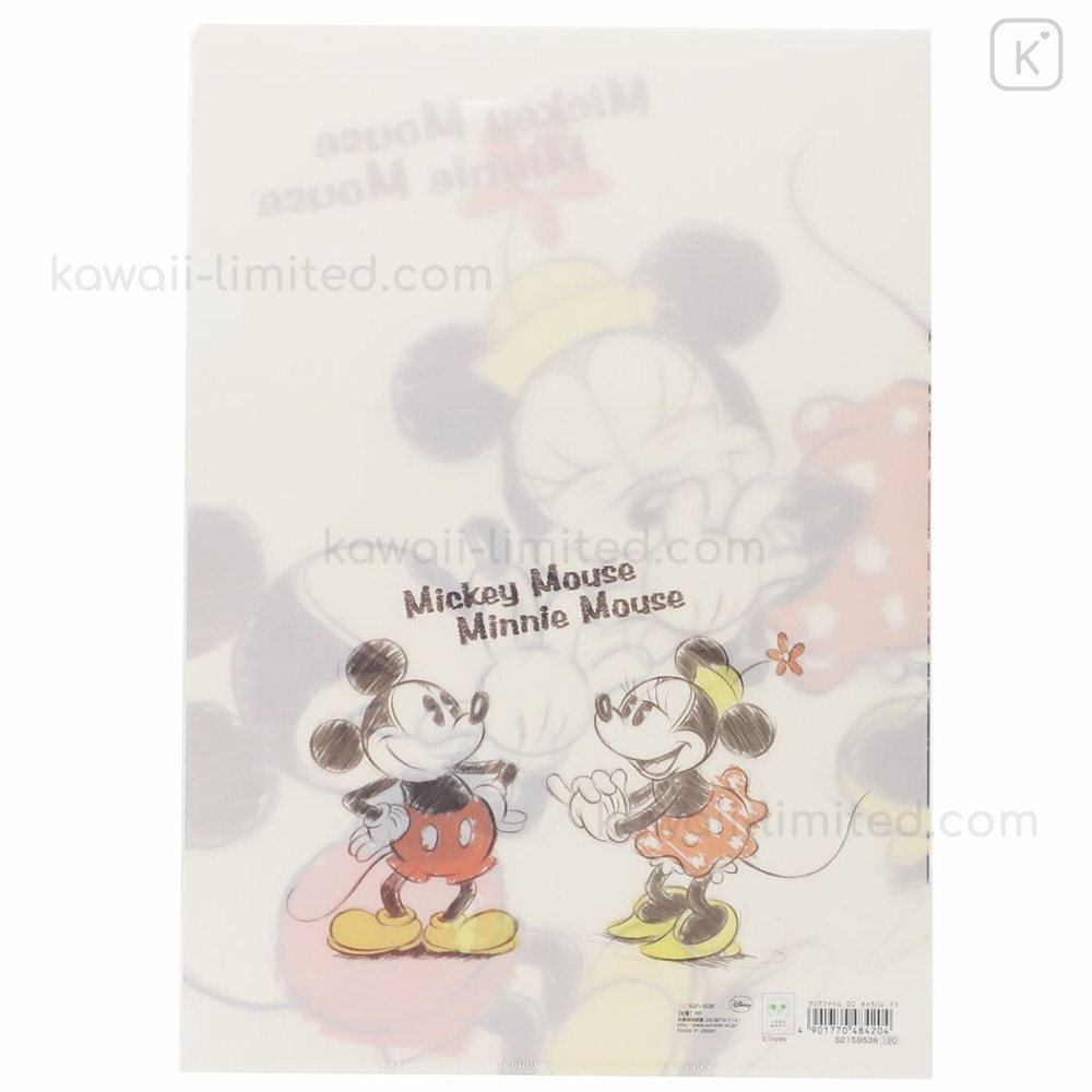Japan Disney A4 Clear File Holder - Mickey Mouse & Minnie Mouse : Sweet ...