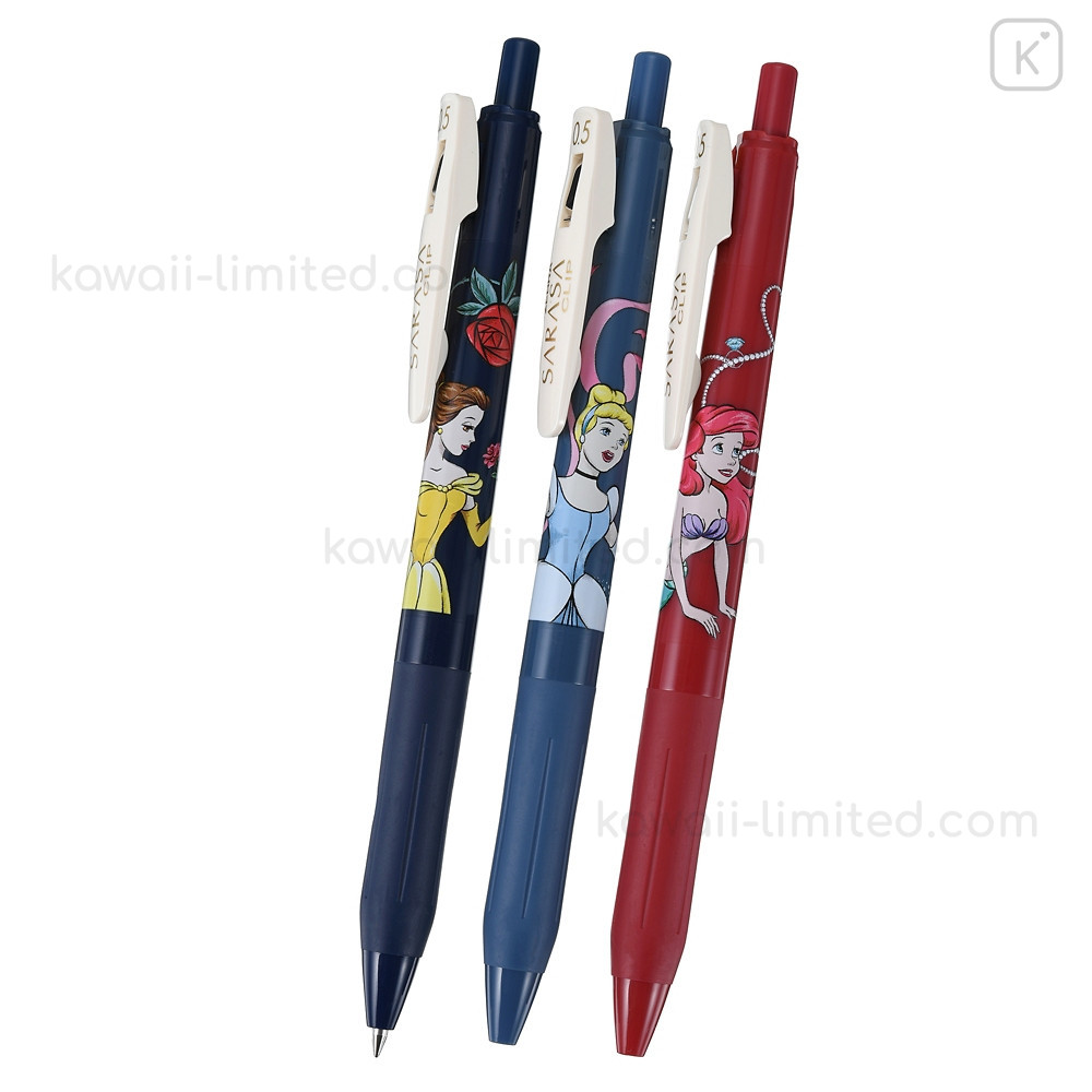 Japan Disney Store Sarasa Clip Gel Pen Set - Belle & Rapunzel & Ariel ...