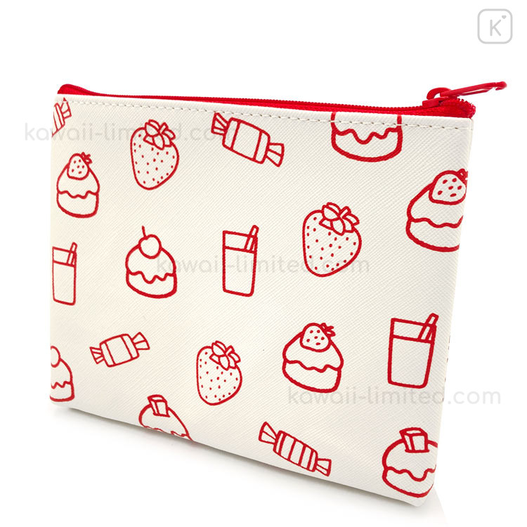 Japan Miffy Flat Pouch - Red & White Strawberry Dessert | Kawaii Limited
