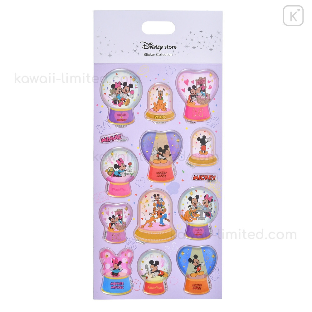 Japan Disney Store Snow Globe Puffy Sticker Collection - Mickey ...