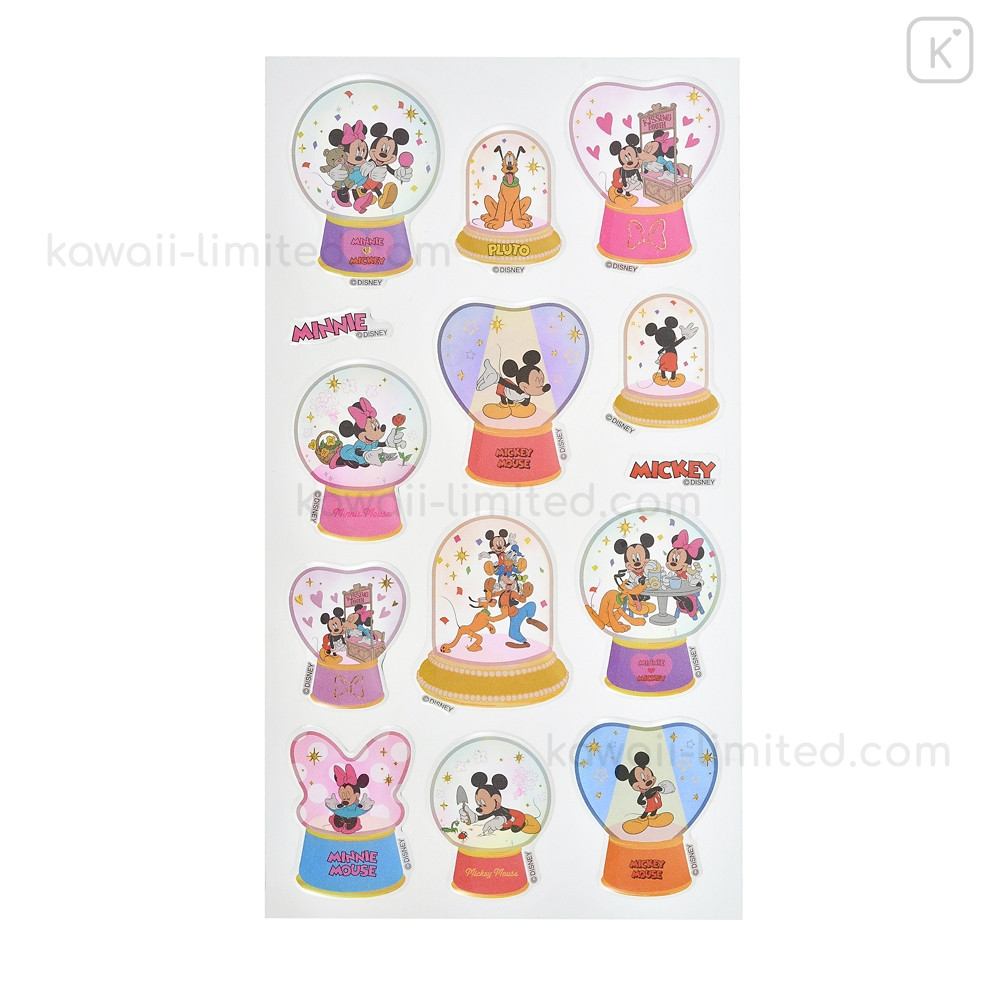 Japan Disney Store Snow Globe Puffy Sticker Collection - Mickey ...