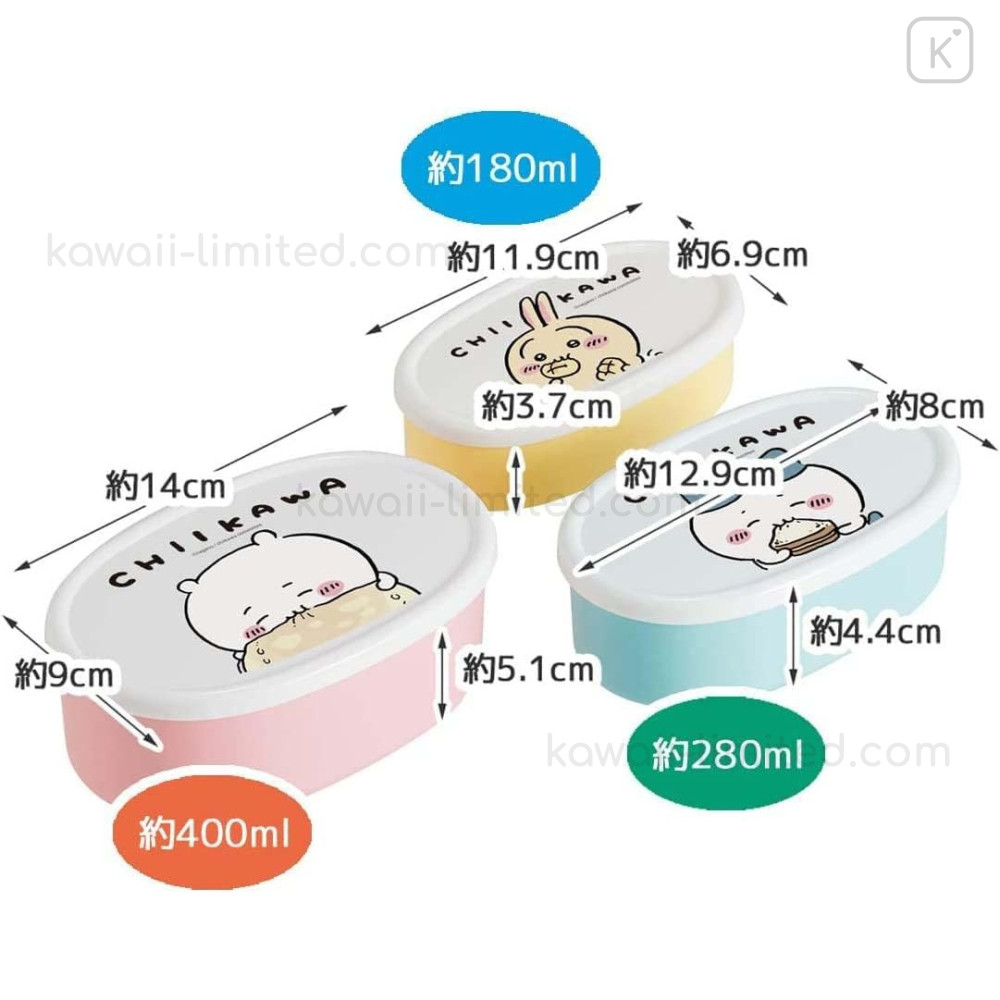 Japan Chiikawa Nesting Food Storage Container 3pcs Set - Chiikawa ...