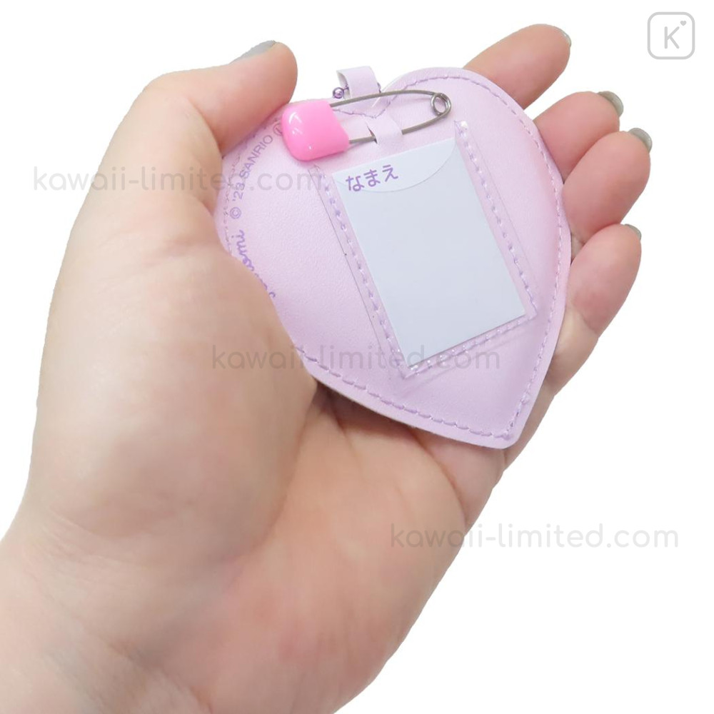 Japan Sanrio Name Tag Badge Keychain - Kuromi : Big Ribbon Heart ...
